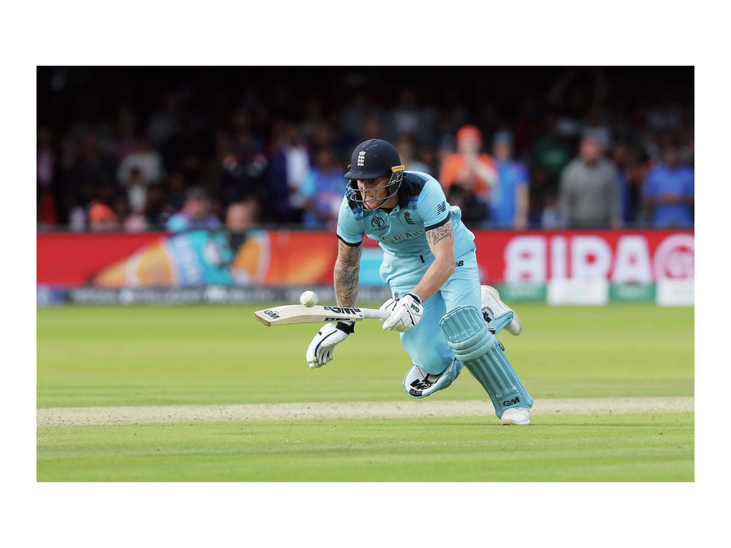 Ben Stokes clips the incoming ball with his bat and sends it flying ou ...